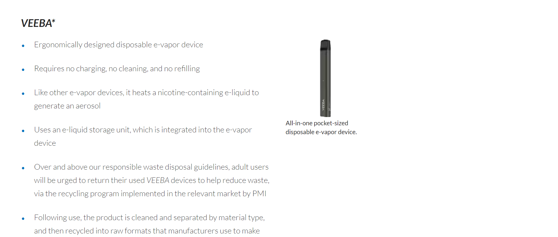 Philip Morris’ Disposable Vape Veeba Launched in the UK - Vaping Post